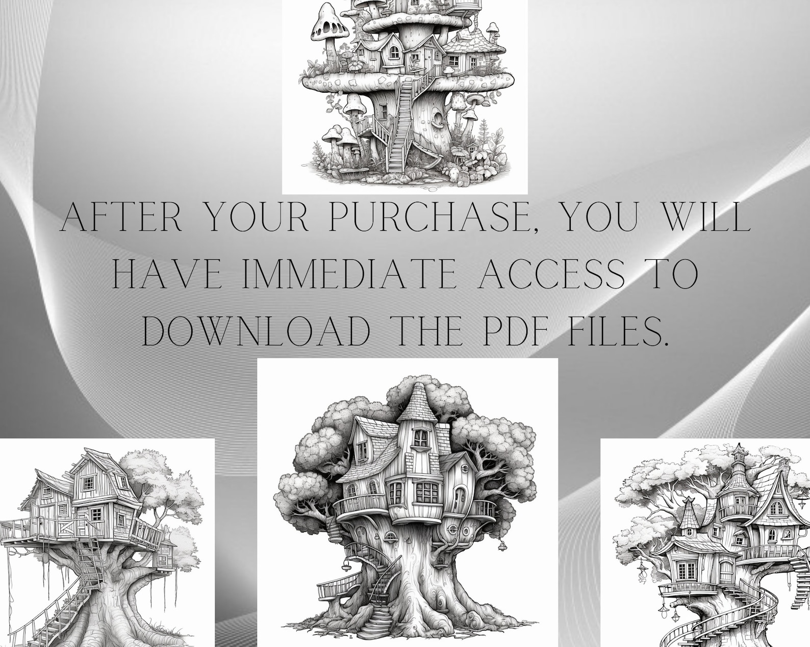 50 Treehouse Colorıng Pages | Printable PDF A4 | Cute Kids Coloring ...