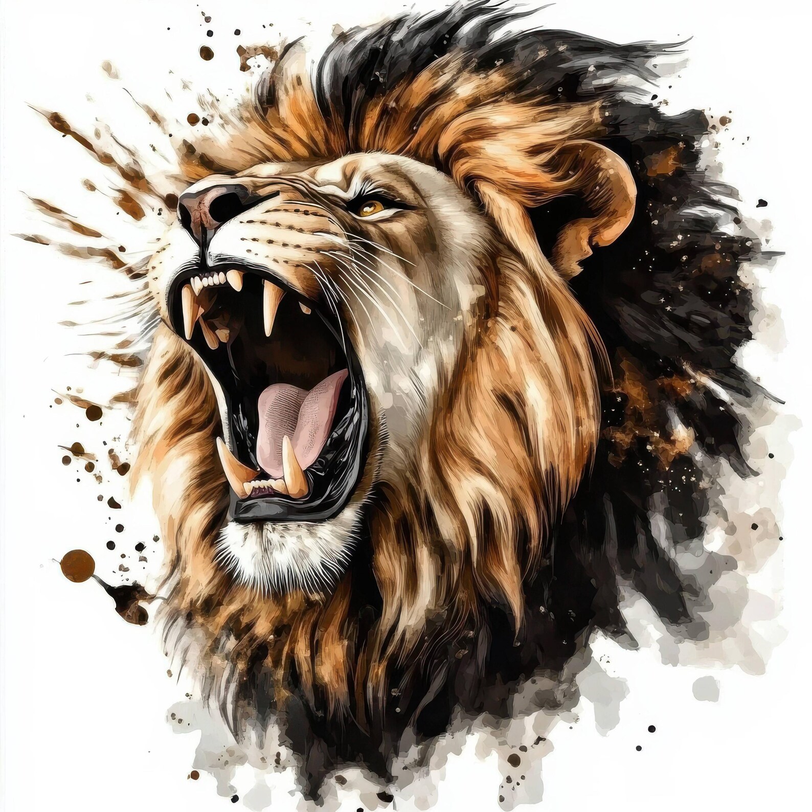 21 Enraged Lion Clipart | Powerful Furious Lion Illustrations for ...