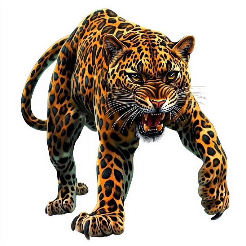 20 Angry Leopard Clipart | Fierce Wildcat Illustrations for Bold ...