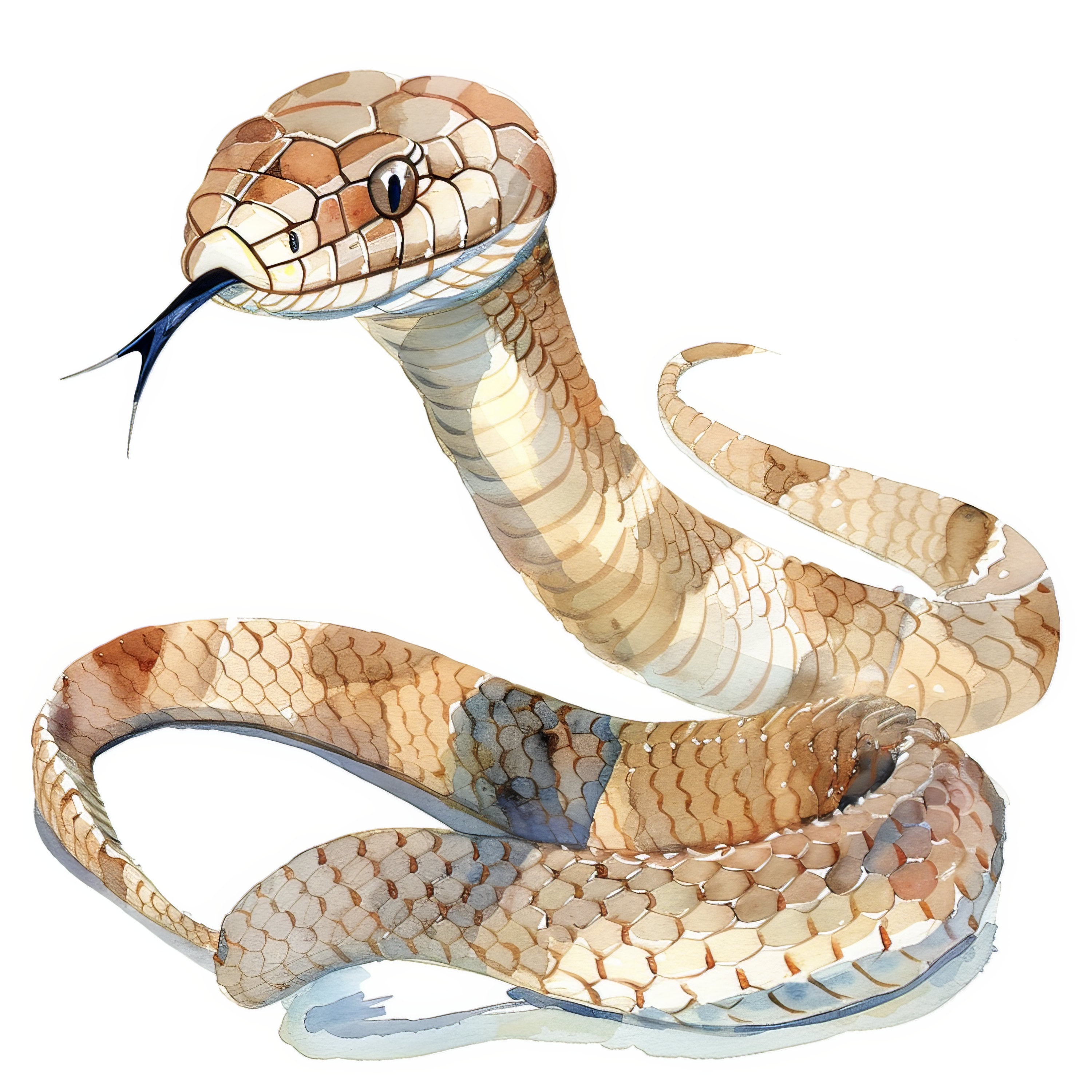 50 Watercolor Cobra, Snake Clipart PNG Bundle Personal and Commercial ...