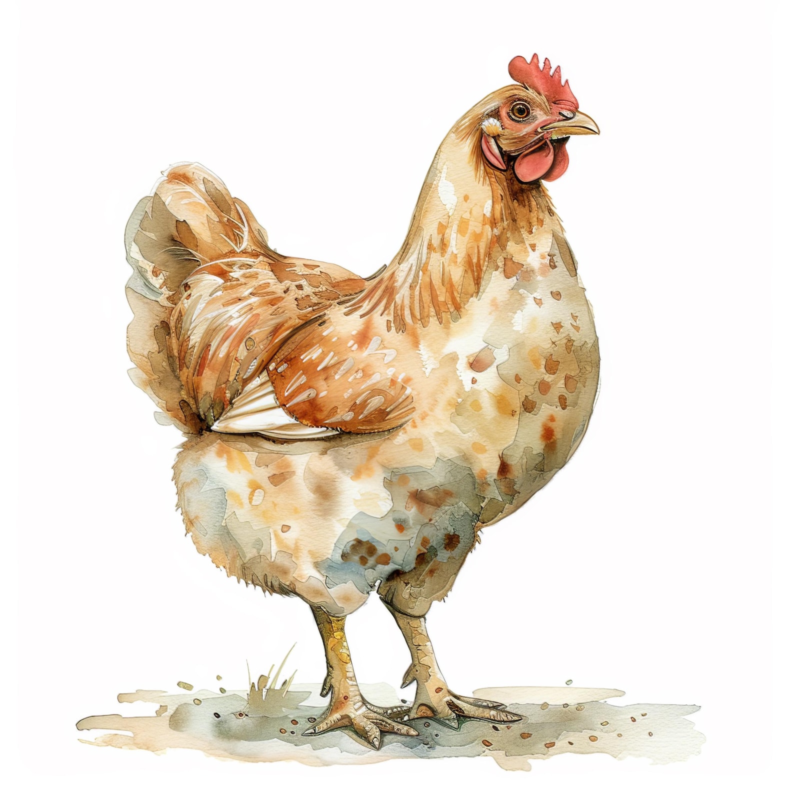 50 Watercolor Chicken Clipart PNG Bundle - - Personal and Commercial ...