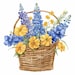 50 Watercolor Flower Basket Clipart PNG Bundle - - Personal and ...