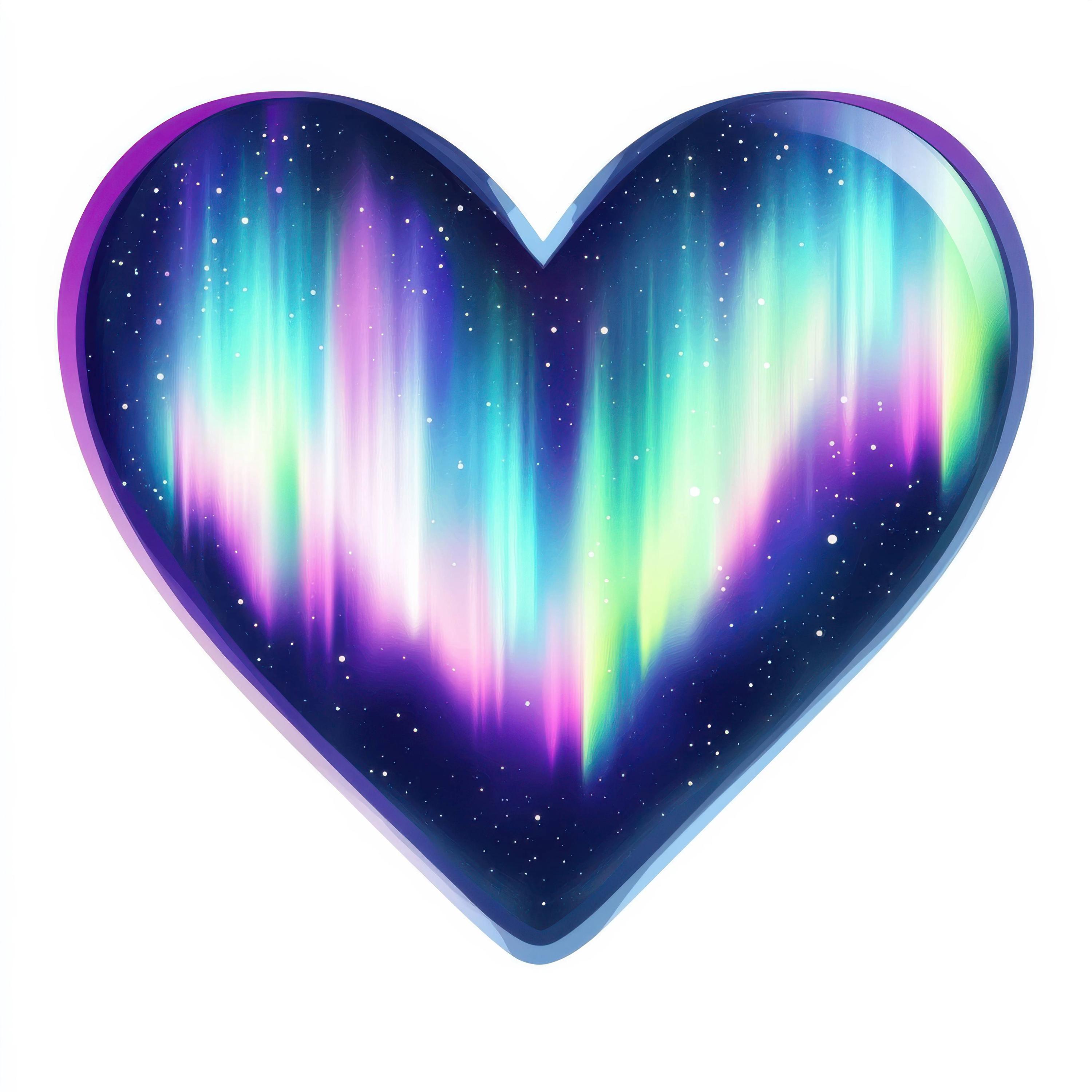 19 Aurora Heart Clipart High Res Watercolor Jpgs Magical Galaxy Hearts ...