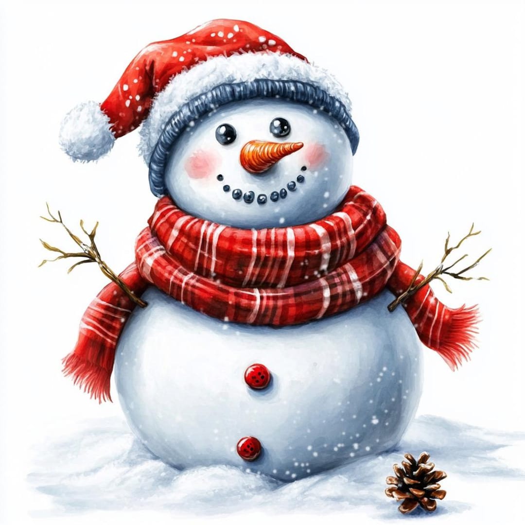 25 Christmas Snowman Digital Clipart | High-resolution | Festive & Cute ...