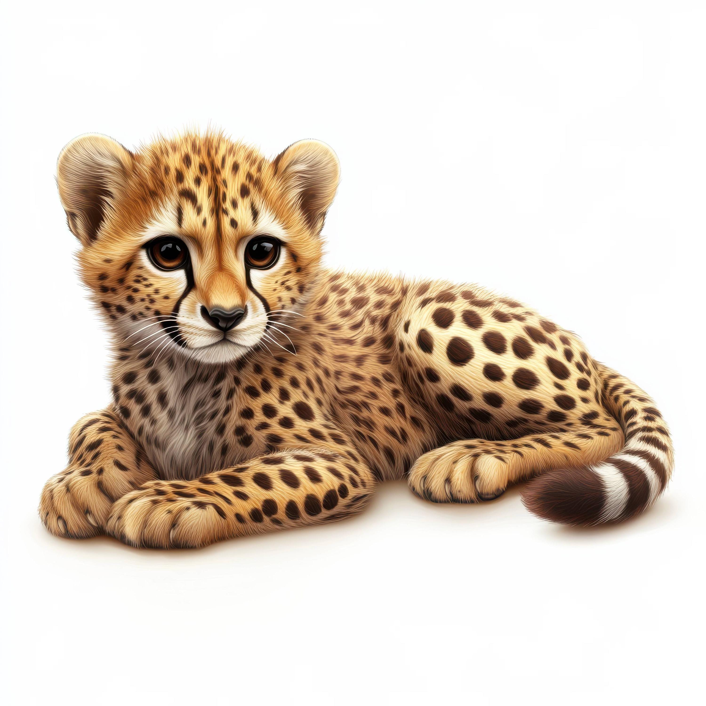 9 Cheetah Cub Clipart | Adorable Jungle Baby Cheetah Illustrations for ...