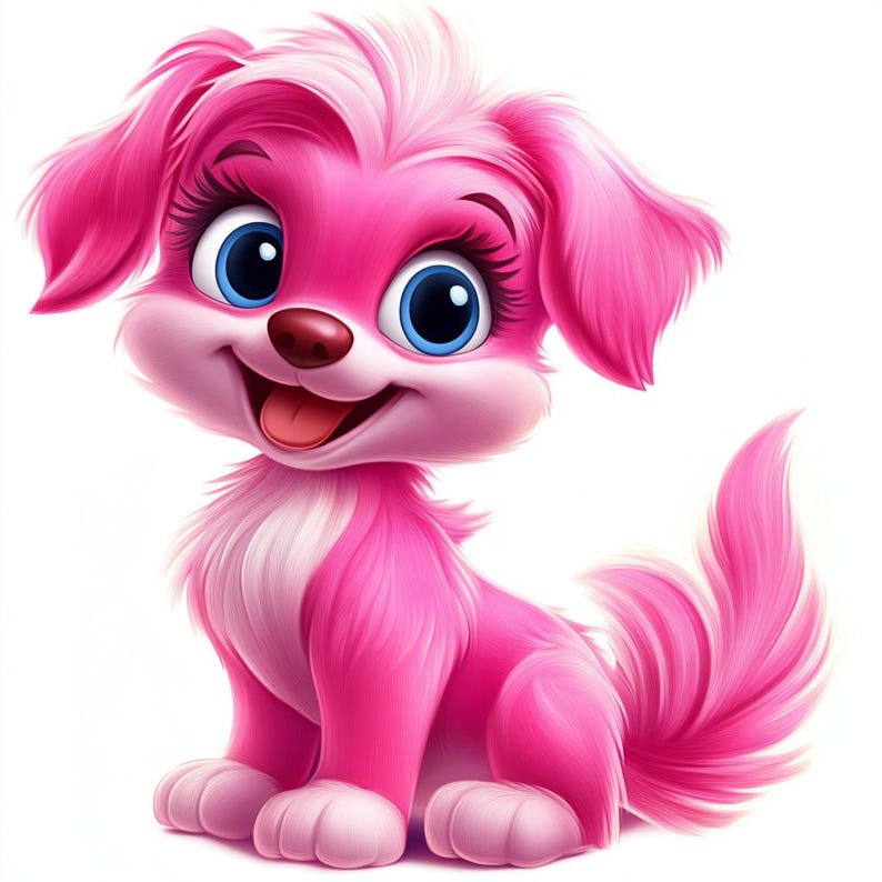 25 Cute Pink Puppy Digital Clipart | High-resolution | Fun & Adorable ...
