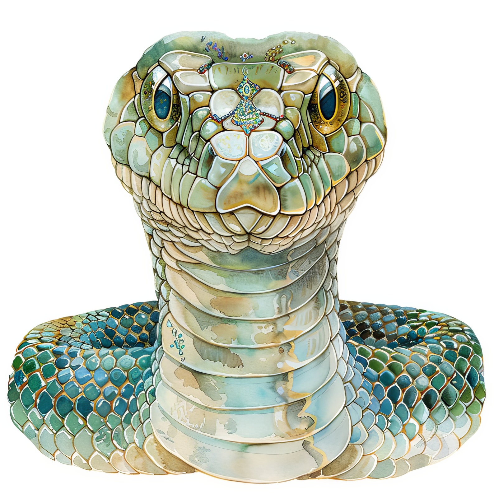 50 Watercolor Cobra, Snake Clipart PNG Bundle - - Personal and ...