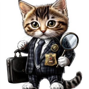 19 FBI Cat Clipart | Sleek FBI Cat Illustrations for Journals Jpg ...