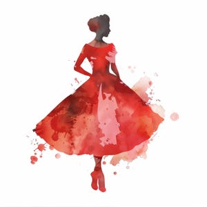 Glamour Girl Red Dress Clipart 50 High Res Watercolor Png Junk ...