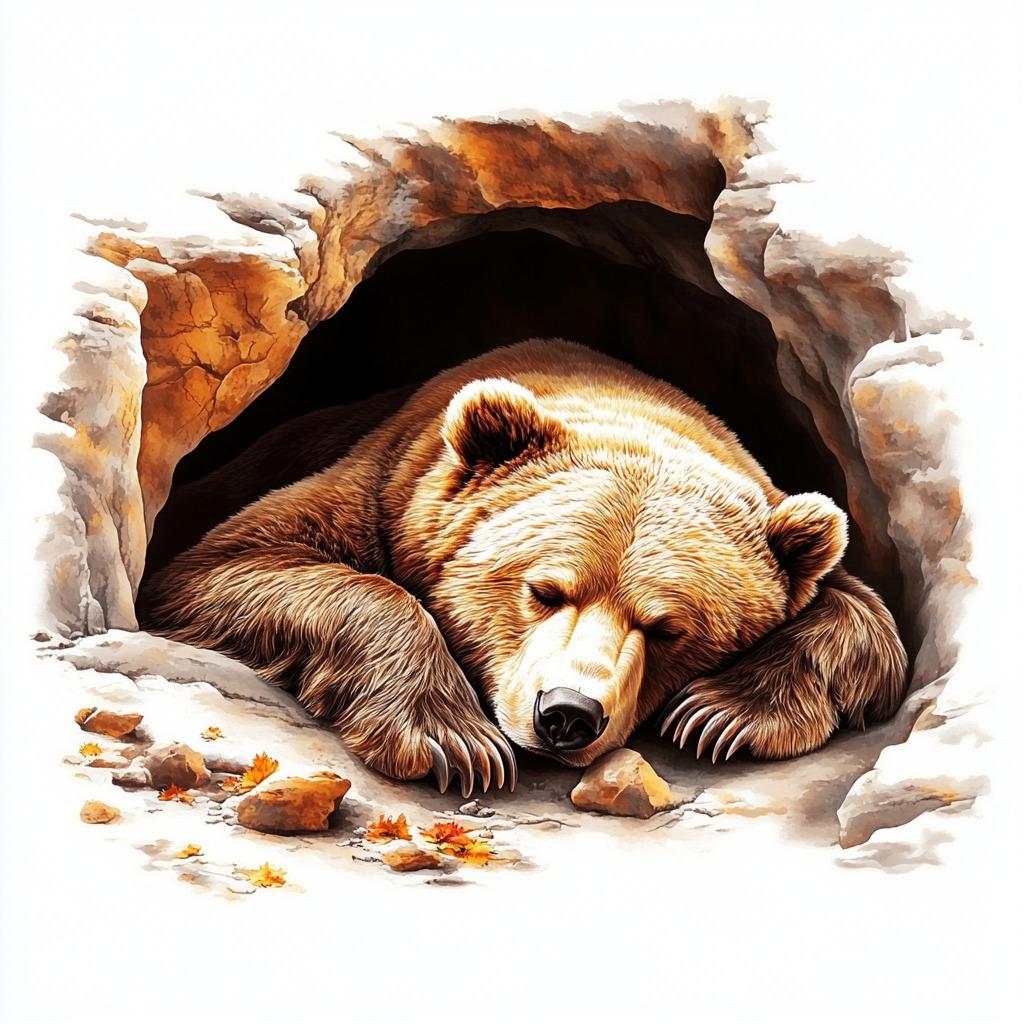25 Hibernating Bear Digital Clipart | High-resolution | Cozy Nature ...