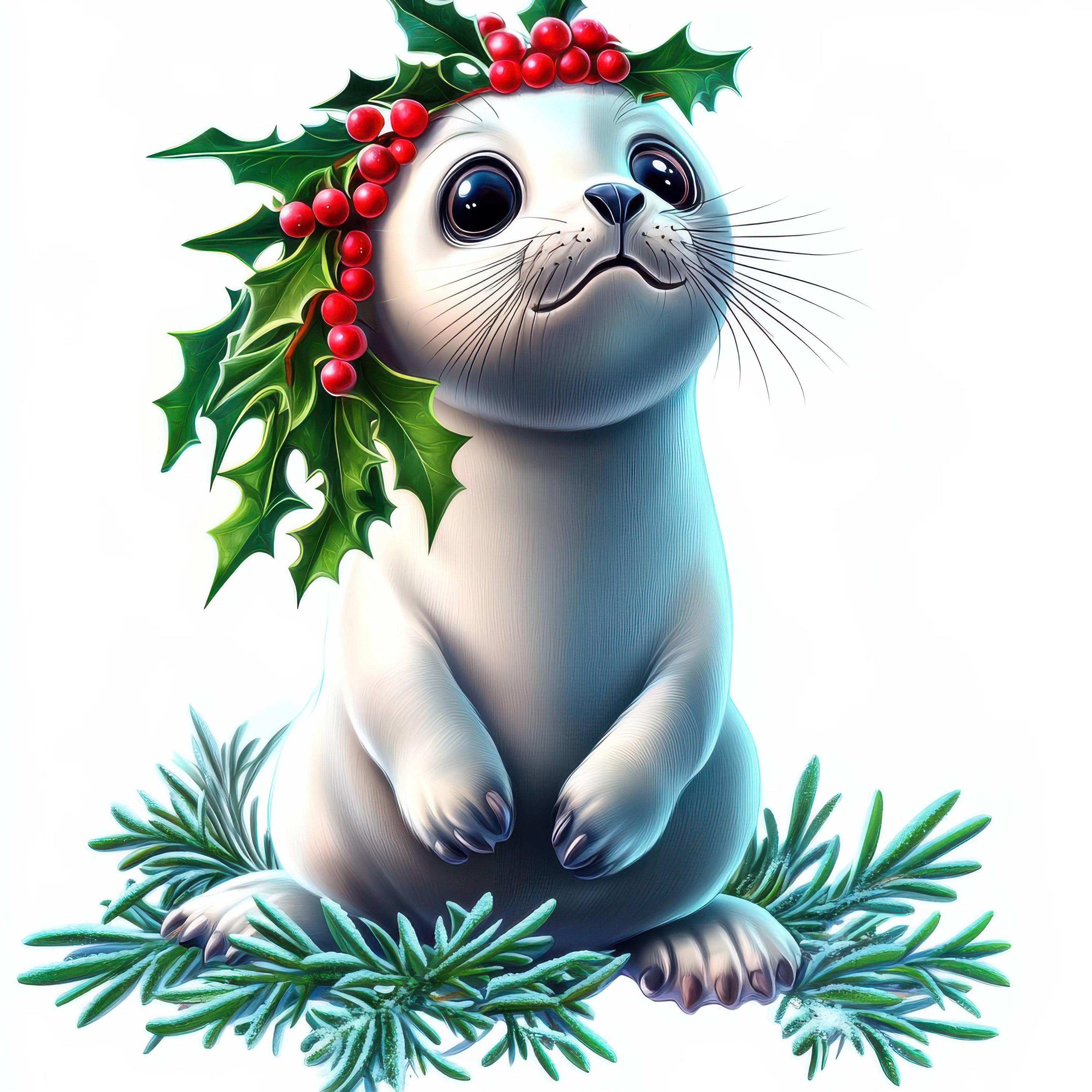 20 Christmas Baby Seal Clipart | Adorable Holiday Seal Illustrations ...
