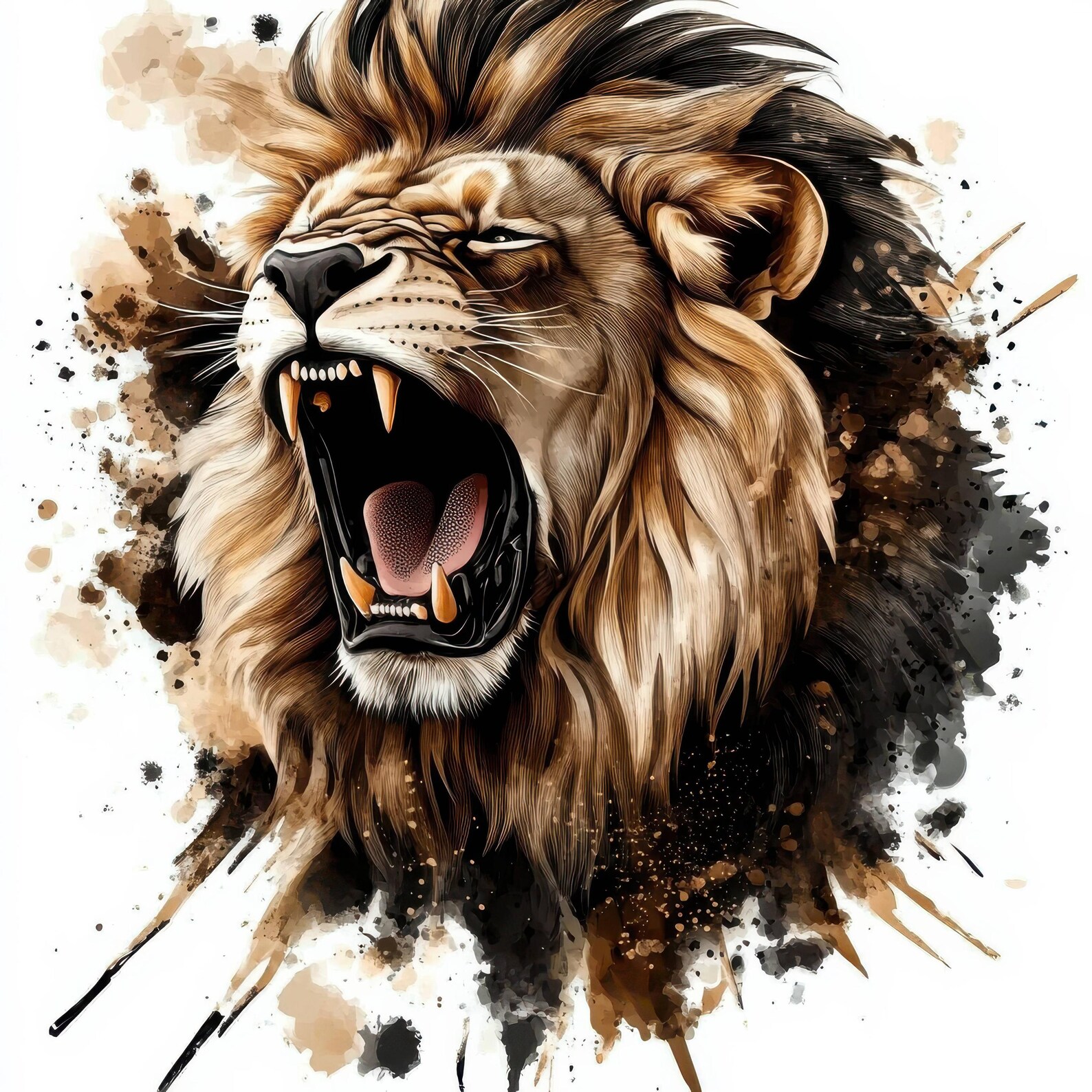 21 Enraged Lion Clipart | Powerful Furious Lion Illustrations for ...