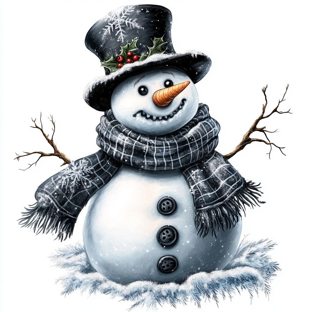 25 Christmas Snowman Digital Clipart High-resolution Festive & Cute ...