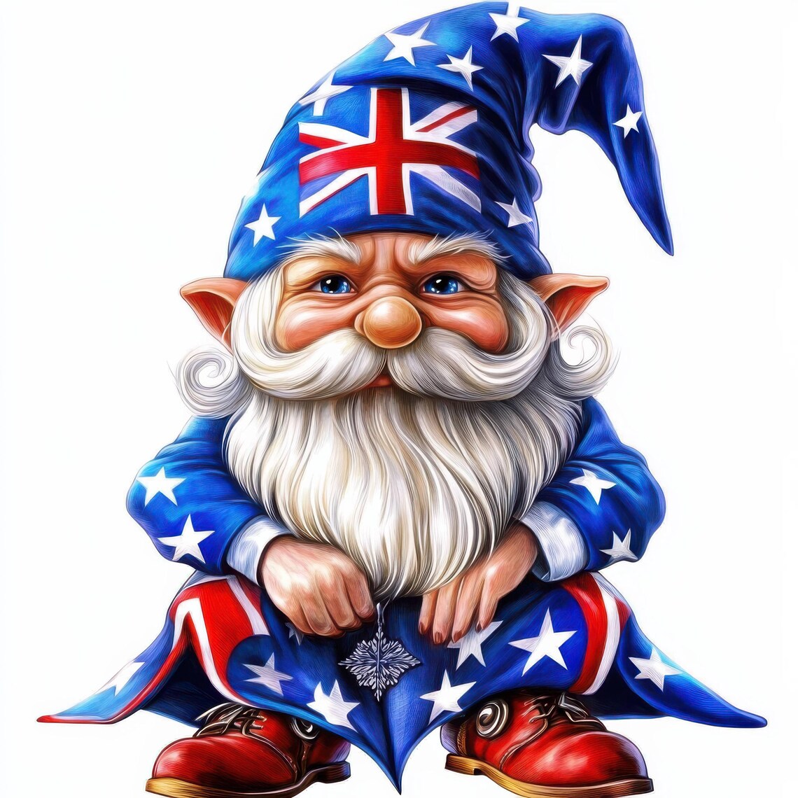 21 Patriotic Clipart Charming Union Jack Gnome Watercolor Jpgs UK Gnome ...