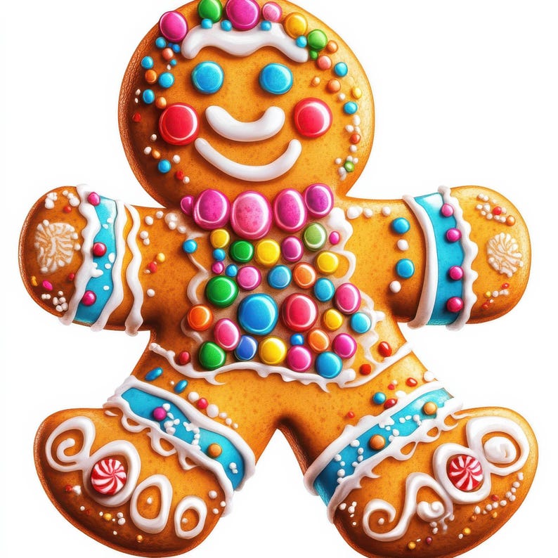 16 Gingerbread Man Clipart | Festive Gingerbread Man Illustrations for ...