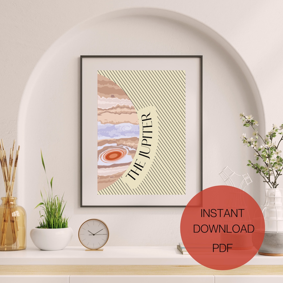 Retro Jupiter Poster Vintage Planets Art Minimalist Art - Etsy