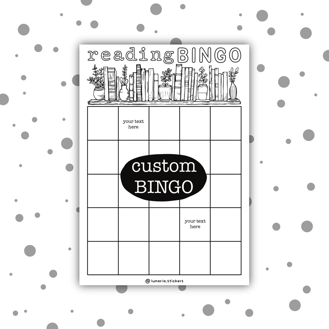 Custom Reading Bingo | Reading Challenge | Sticker | Colouring ...