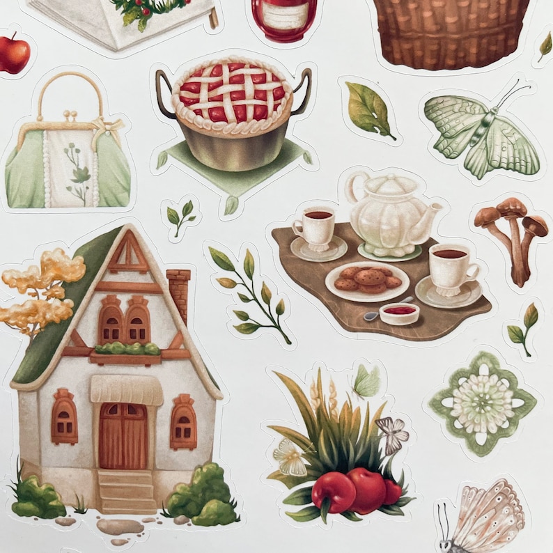 Cottagecore Stickers Sheet Journaling Planner Bullet - Etsy