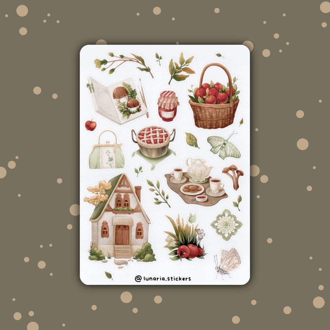 Cottagecore Stickers Sheet | Journaling | Planner | Bullet Journal ...