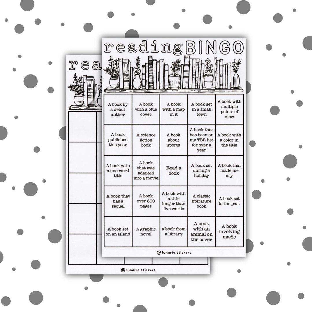 Reading Bingo Reading Challenge Sticker Colouring Reading Journal ...