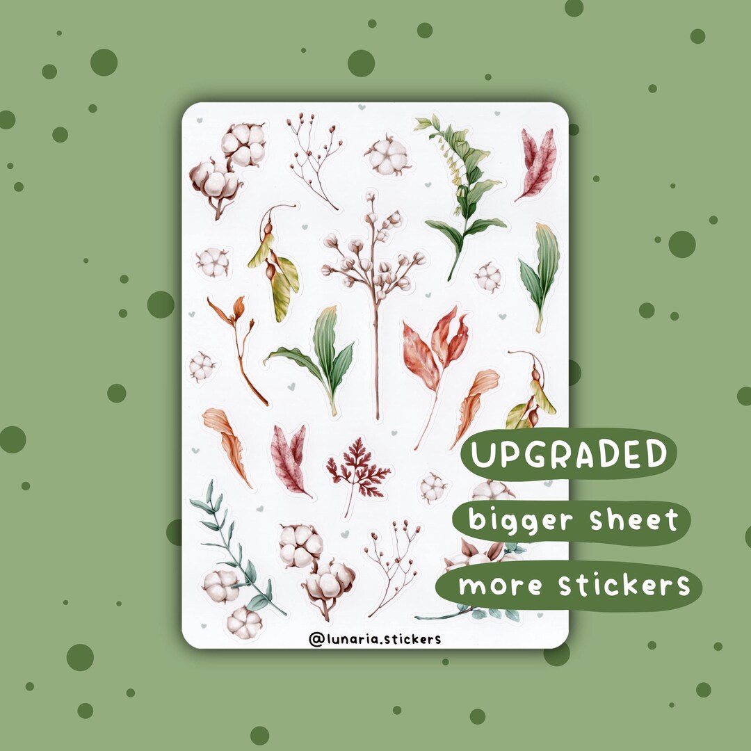 UPGRADED Botanical Stickers Sheet Journaling Bullet Journal ...