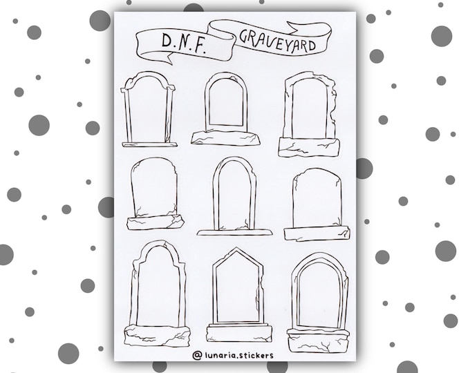 DNF Graveyard | D.N.F. Tracker | Stickers | Colouring | Reading Journal ...
