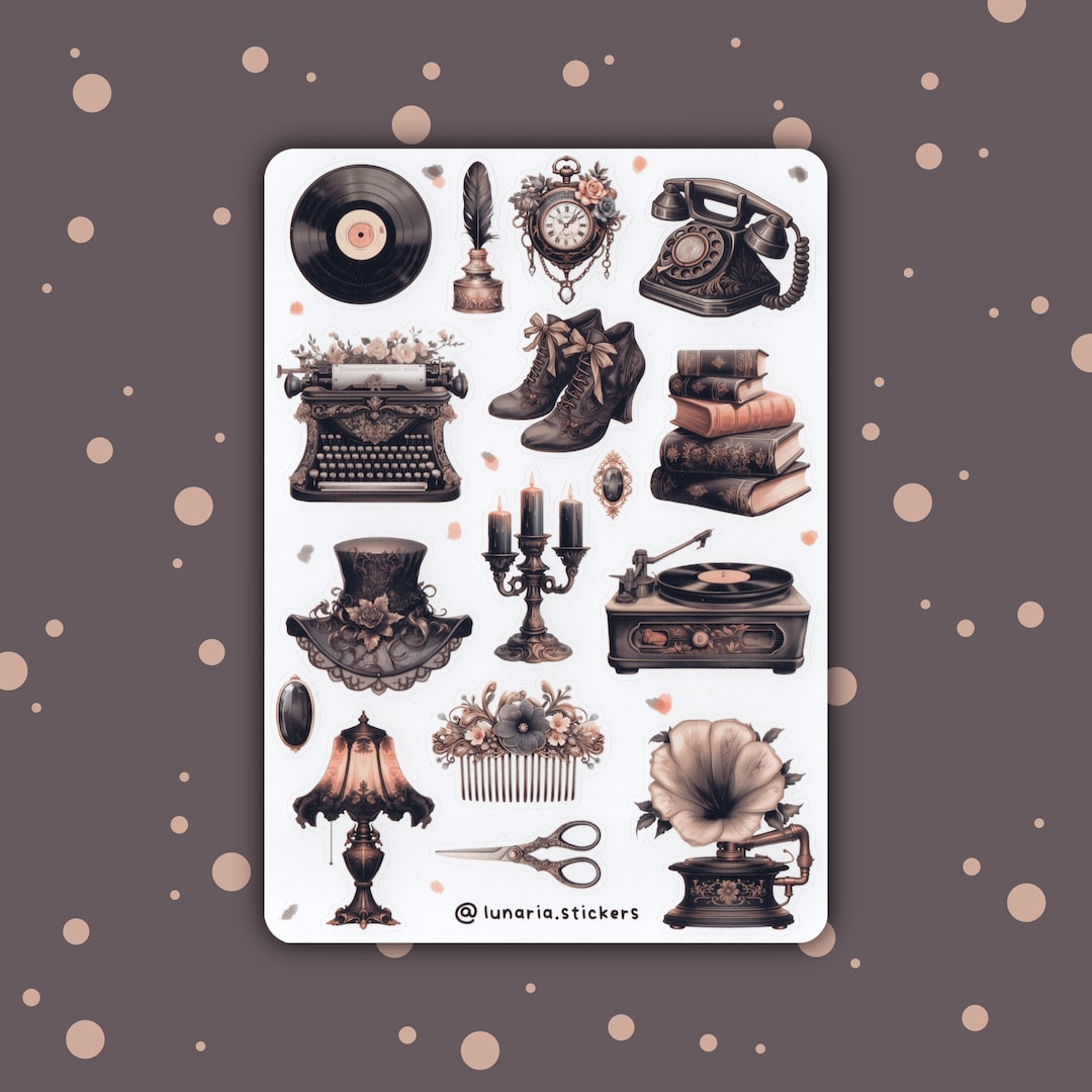 Vintage Stickers Sheet | Planner | Bullet Journal Stickers | Journal ...