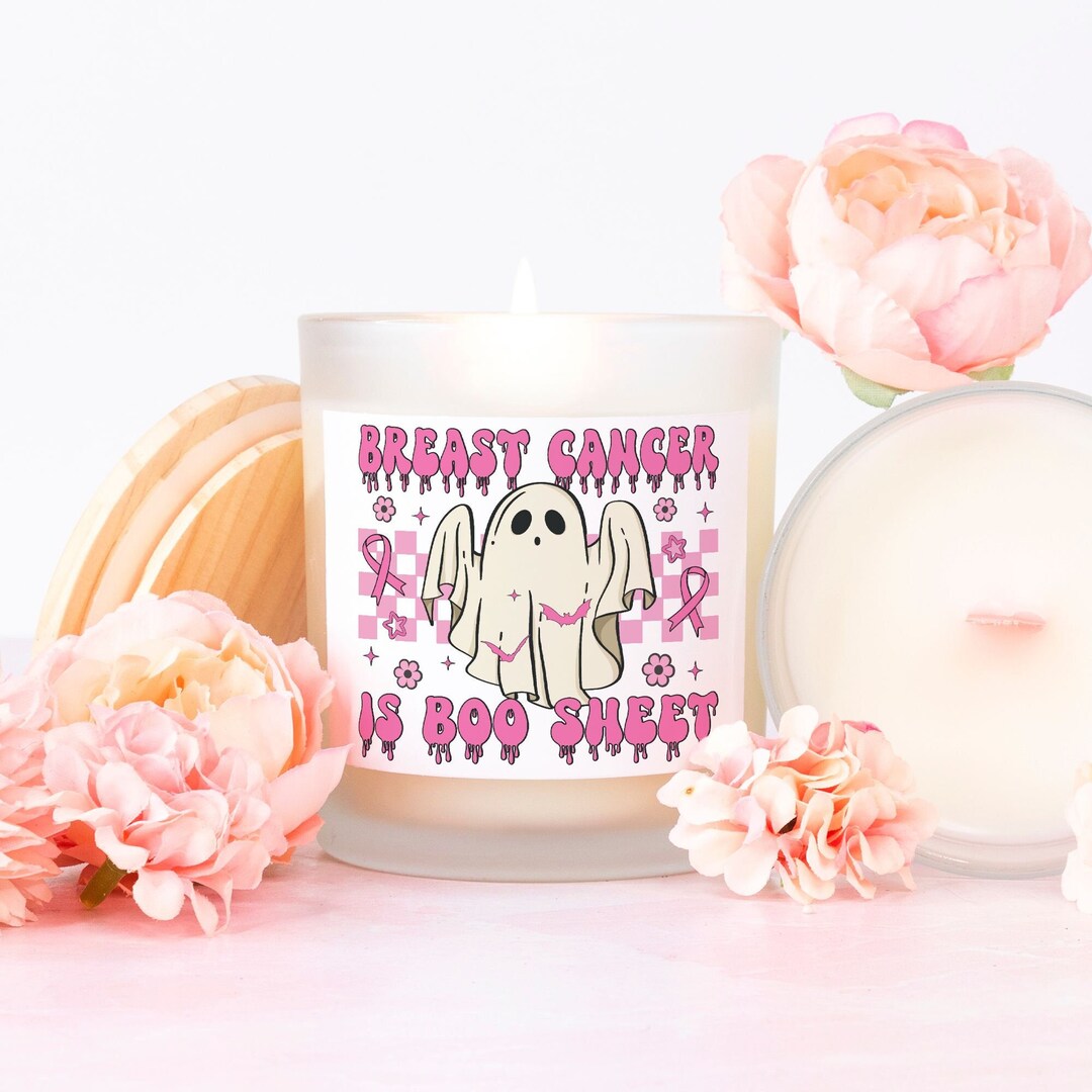 Breast Cancer is Boo Sheets Pink Wick Candle Cancer Survivor - Etsy