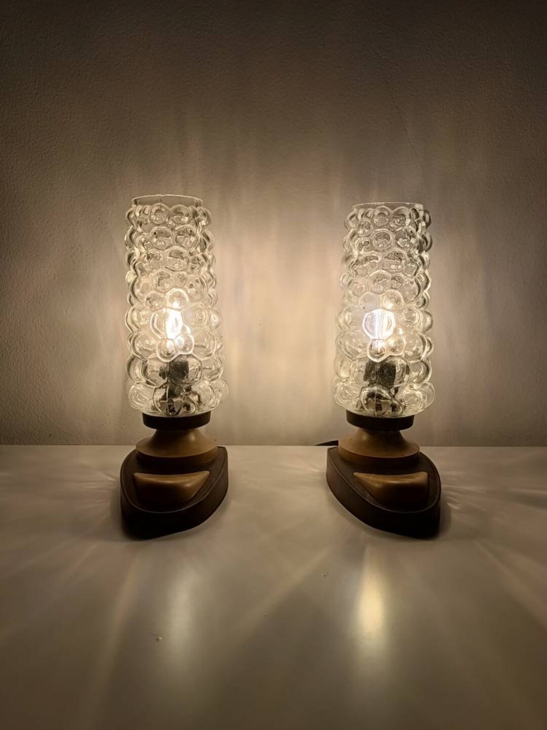 Bubble Glass Desk Lamps/ Vintage Table Lamps/ Mid Century Desk Lamps ...