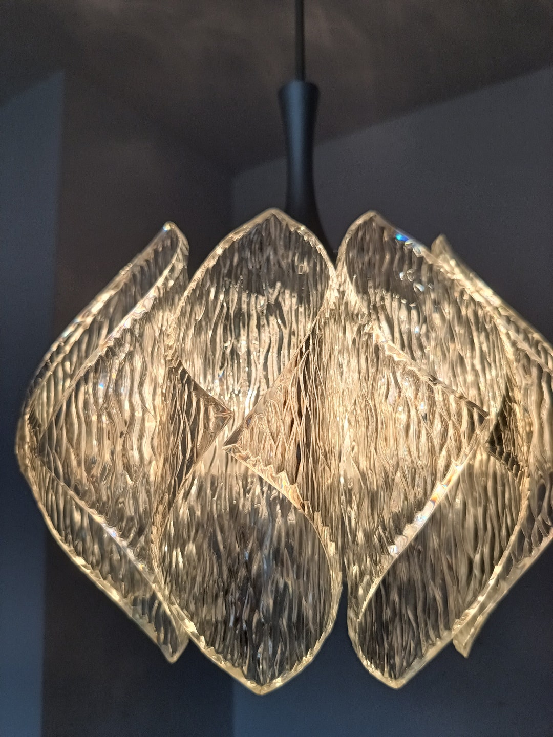 Mid Century Pendant/ Space Age Light Fixture/ Vintage - Etsy