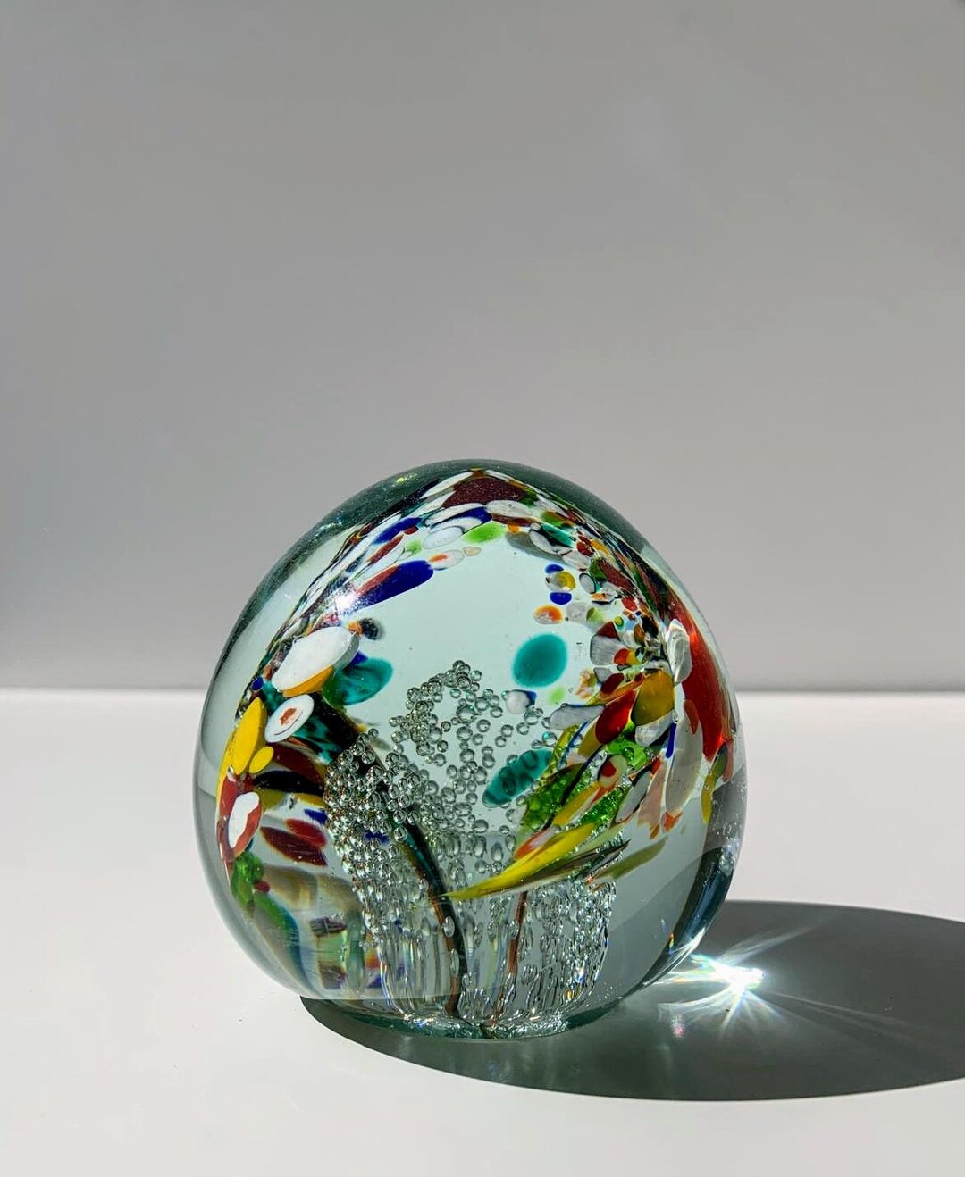 Murano Paperweight/ Mid Century Modern Art Glass Paperweight/ Vintage ...