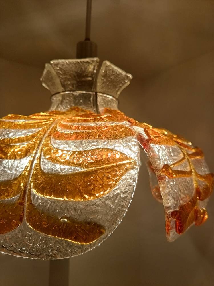 Vintage Murano Glass/ Flower Pendant Lamp/ Carlo Nason for - Etsy
