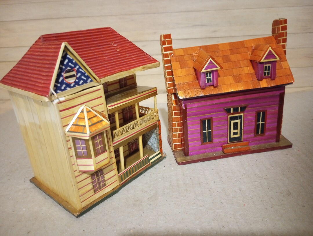 Miniature Straw Houses Trinket Box Jewelry Vintage - Etsy