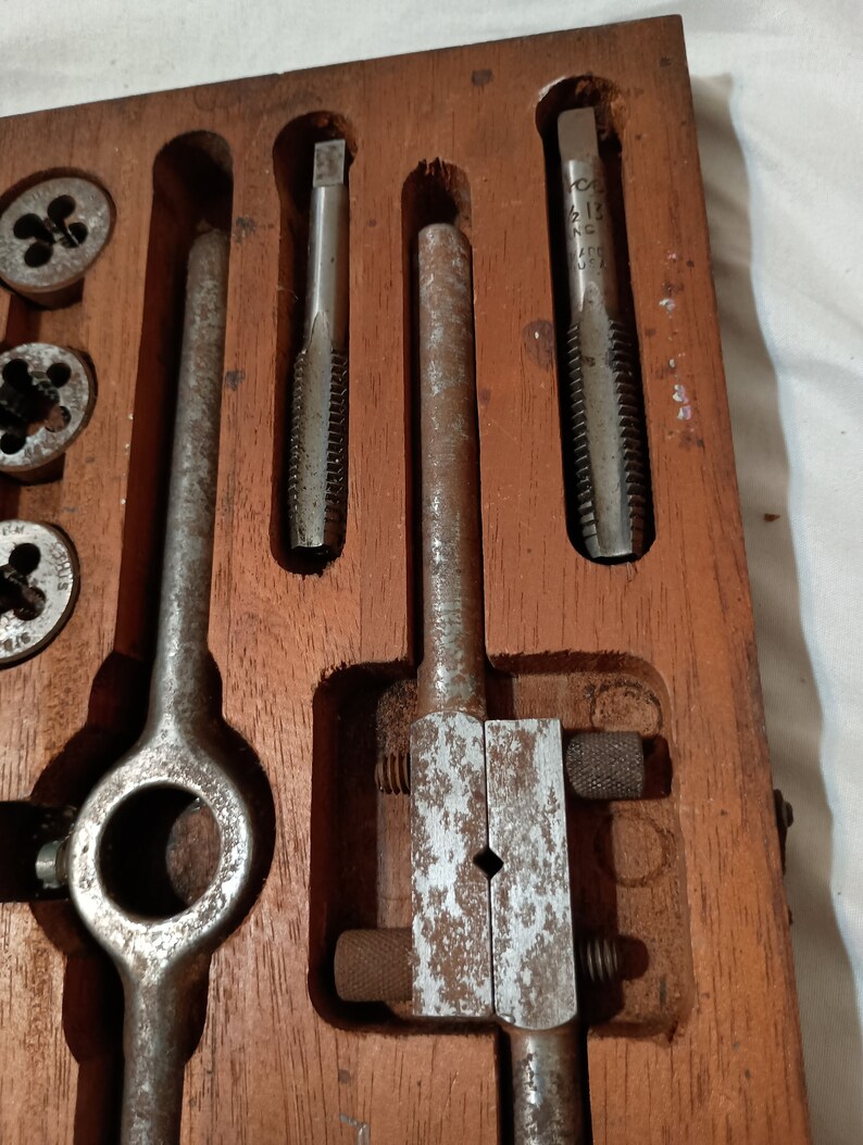 Vintage Tap and Die Set Ace Henry Hanson Wooden Box 14in - Etsy