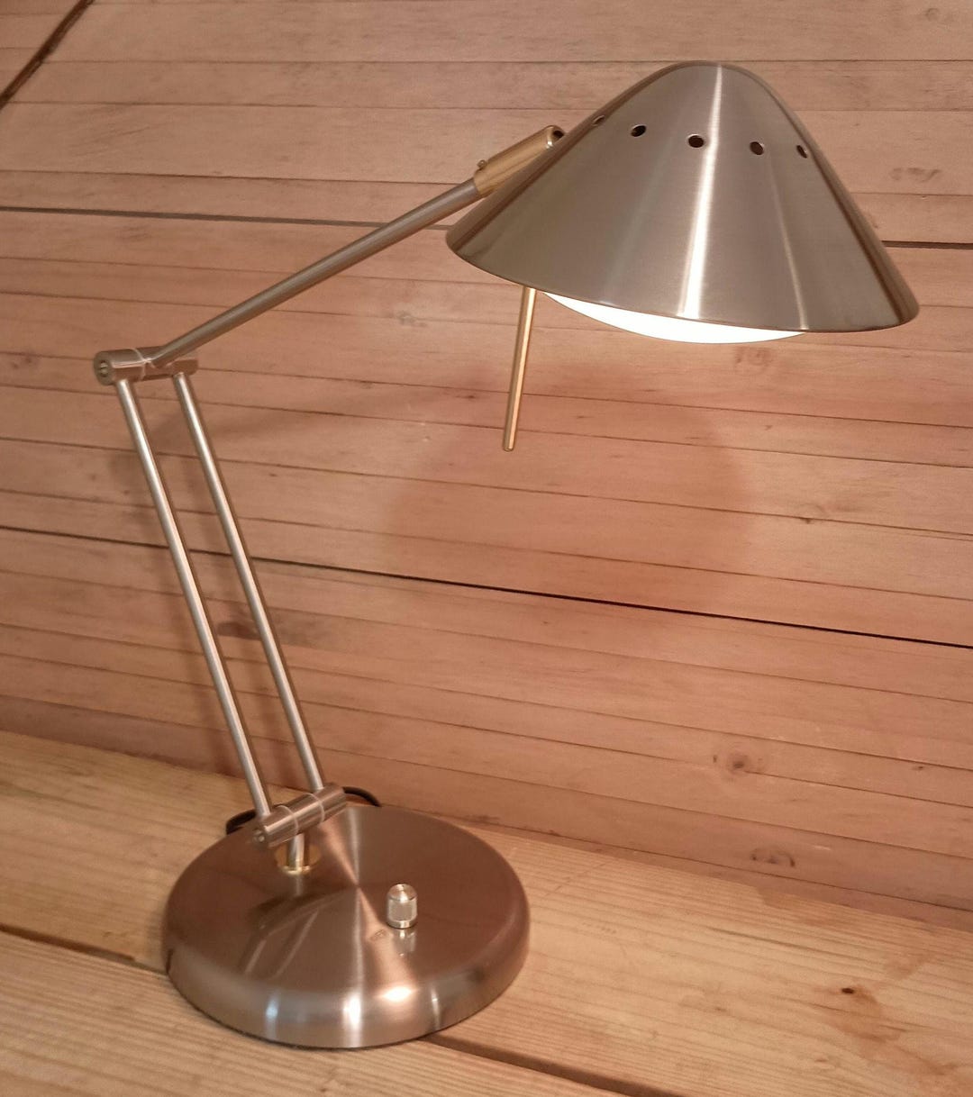 Vintage Tensor Desk Lamp Adjustable With Dimmer Knob Controlled Brushed ...