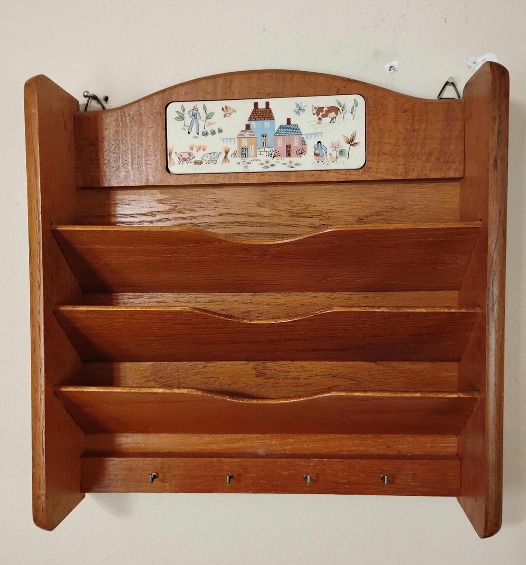 Vintage Wooden Wall Hanging Organizer 12.5x12x4 Inches - Etsy