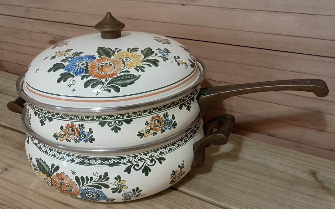 Asta Cookware Floral Design Metal Porcelain Set - Etsy