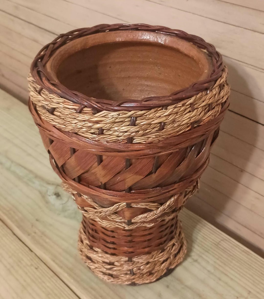 Hand Woven Wrapped Clay Pottery Vase Japan - Etsy