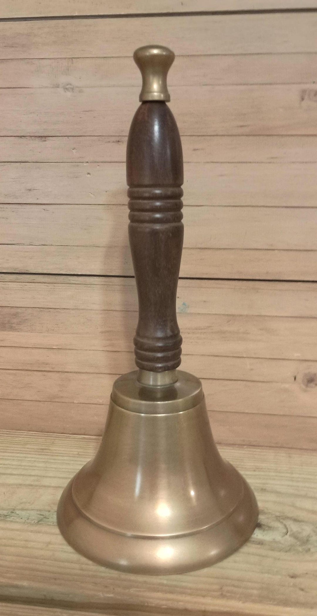 Vintage Brass School Bell Solid Wood Handle 12x6inches - Etsy