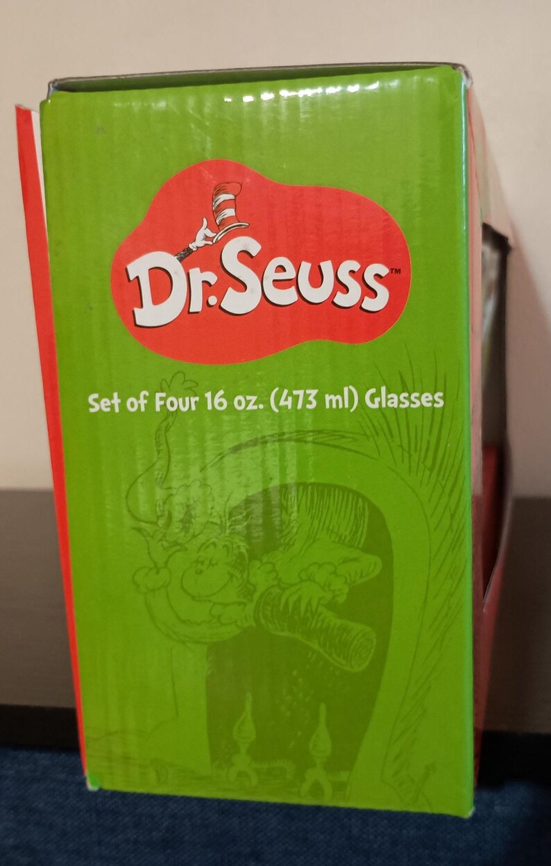 Dr Seuss the Grinch Glass Set 16oz Glasses - Etsy