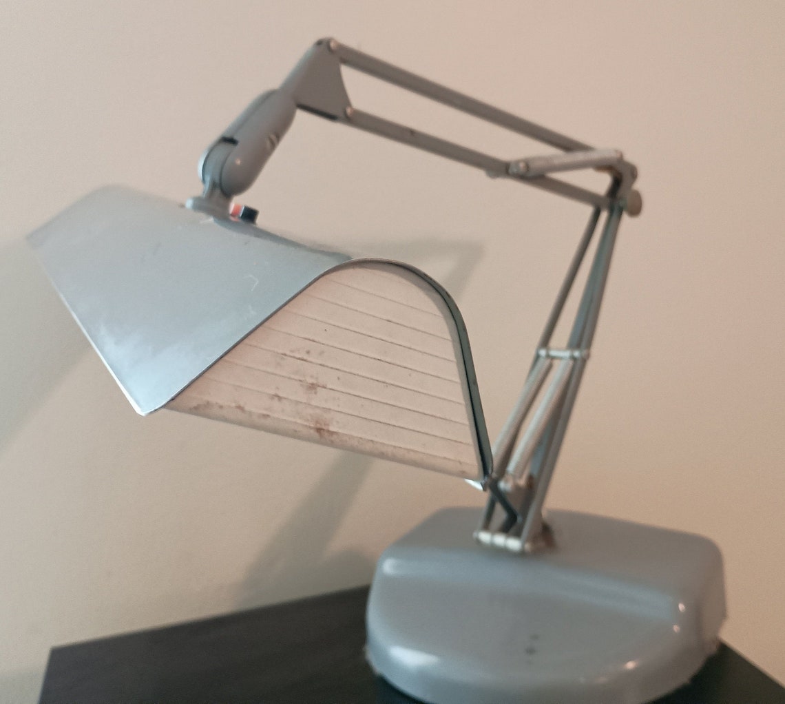 Luxo Industrial Articulating Desk Task Lamp MCM Heavy Base 26in Hood ...