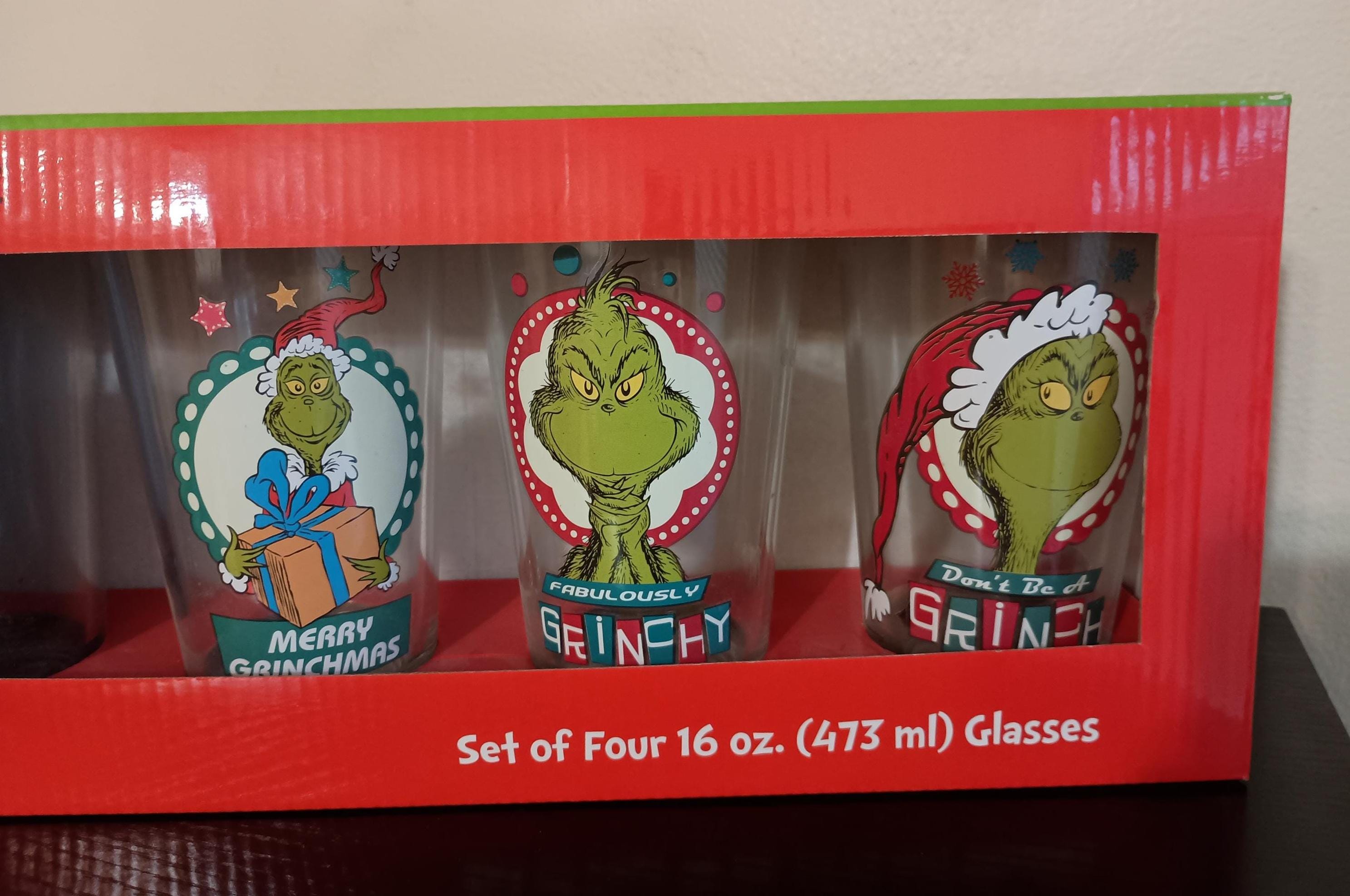 Dr Seuss the Grinch Glass Set 16oz Glasses - Etsy