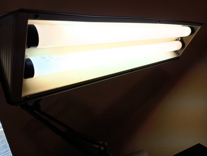 Luxo Industrial Articulating Desk Task Lamp MCM Heavy Base 26in Hood ...