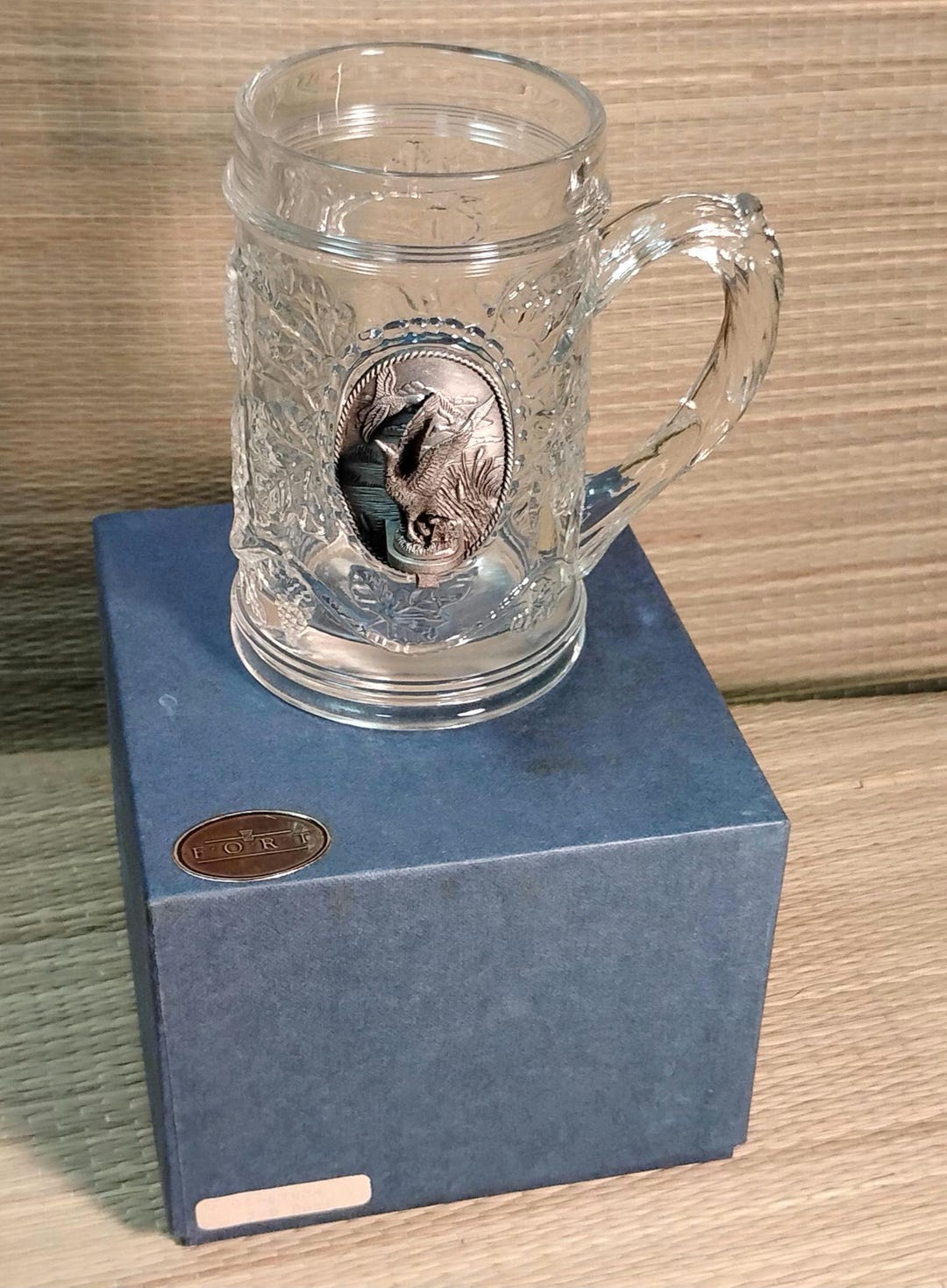 Glass Mug From Fort 3-D Pewter Duck Crystal Glass Vintage Fort Mug New ...