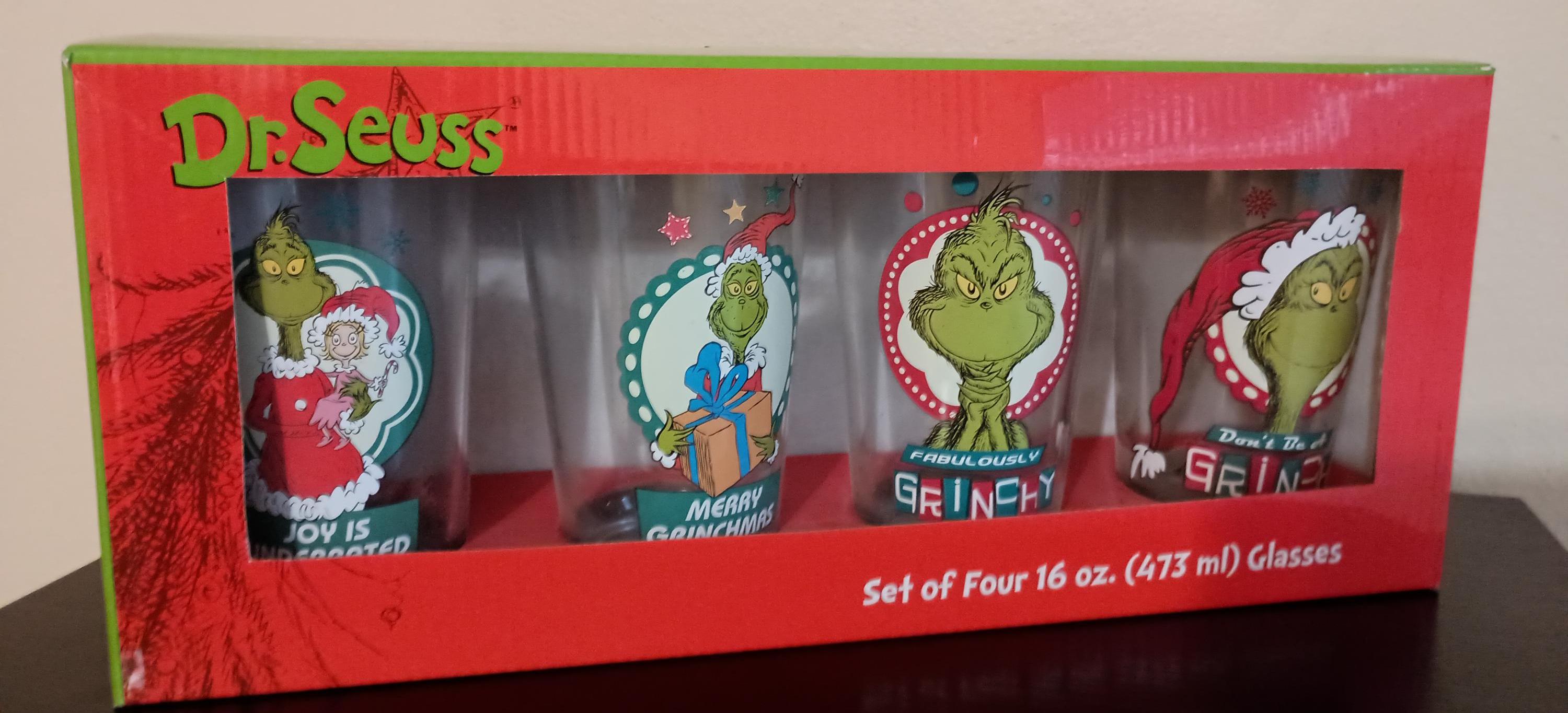 Dr Seuss the Grinch Glass Set 16oz Glasses - Etsy