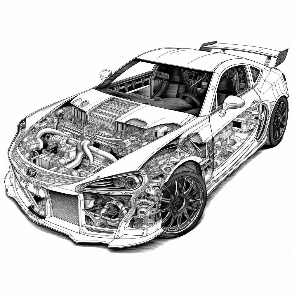 Toyota Supra Coloring Book - Etsy
