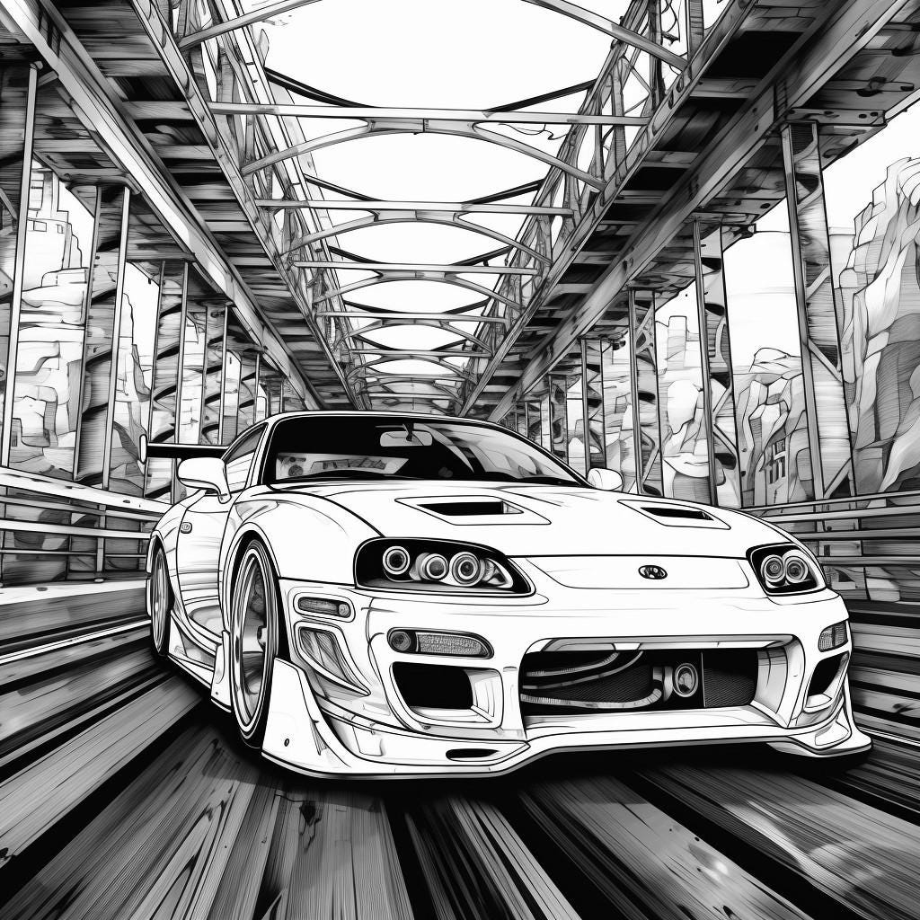 Toyota Supra Coloring Book - Etsy