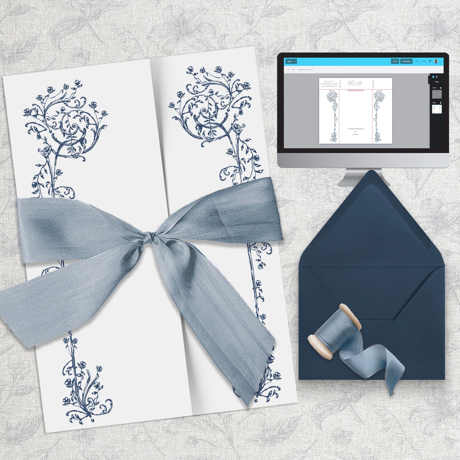 Gatefold Wedding Invite Instant Download Wedding Invitation Template ...