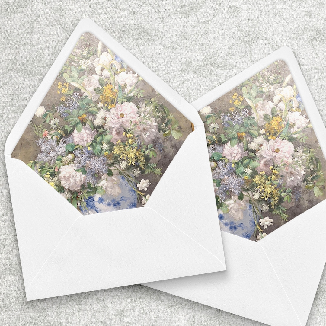 Printable Floral Envelope Liner Digital File Fine Art Envelope Liner ...