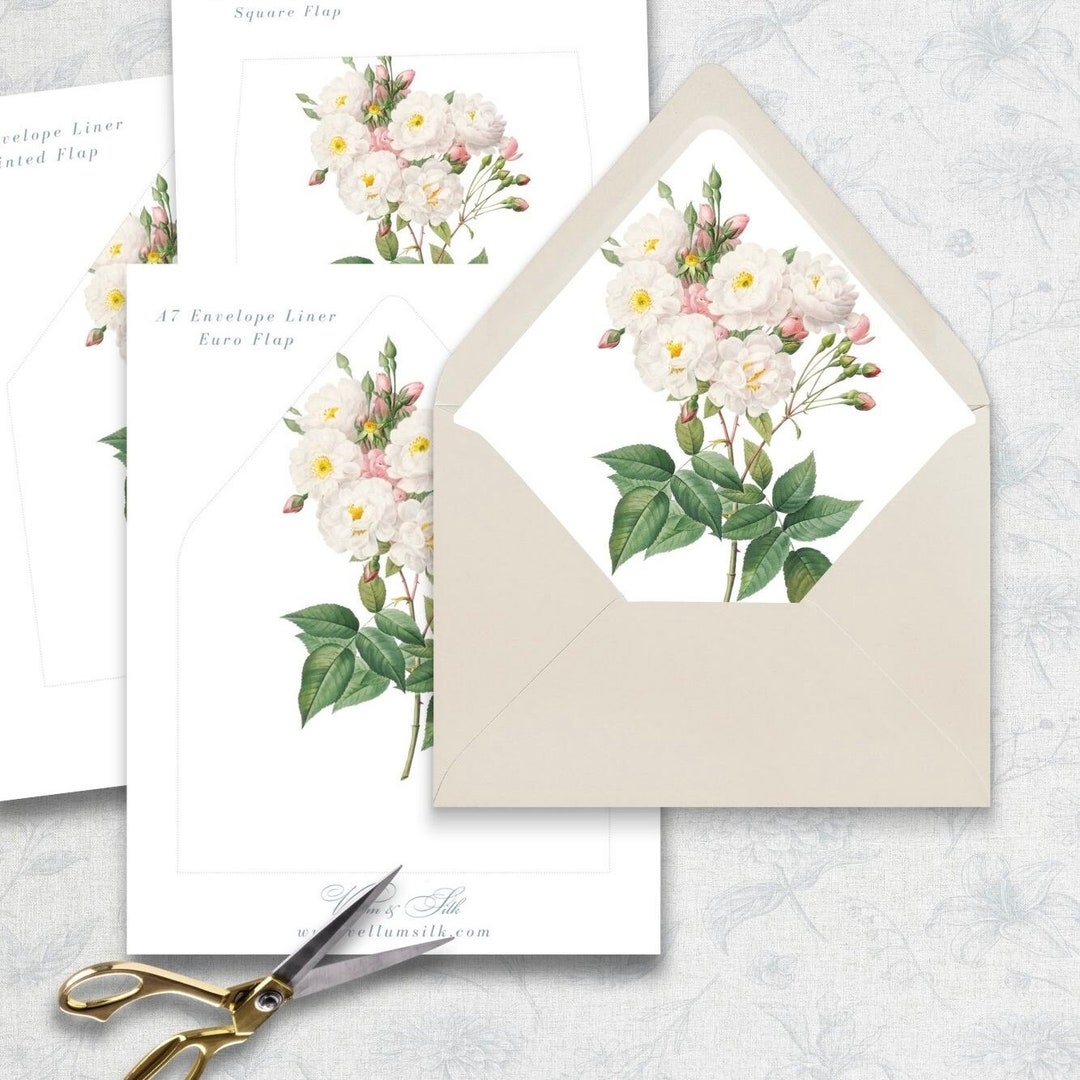 Printable Envelope Liner Vintage Rose Printable Envelope Liner for DIY ...